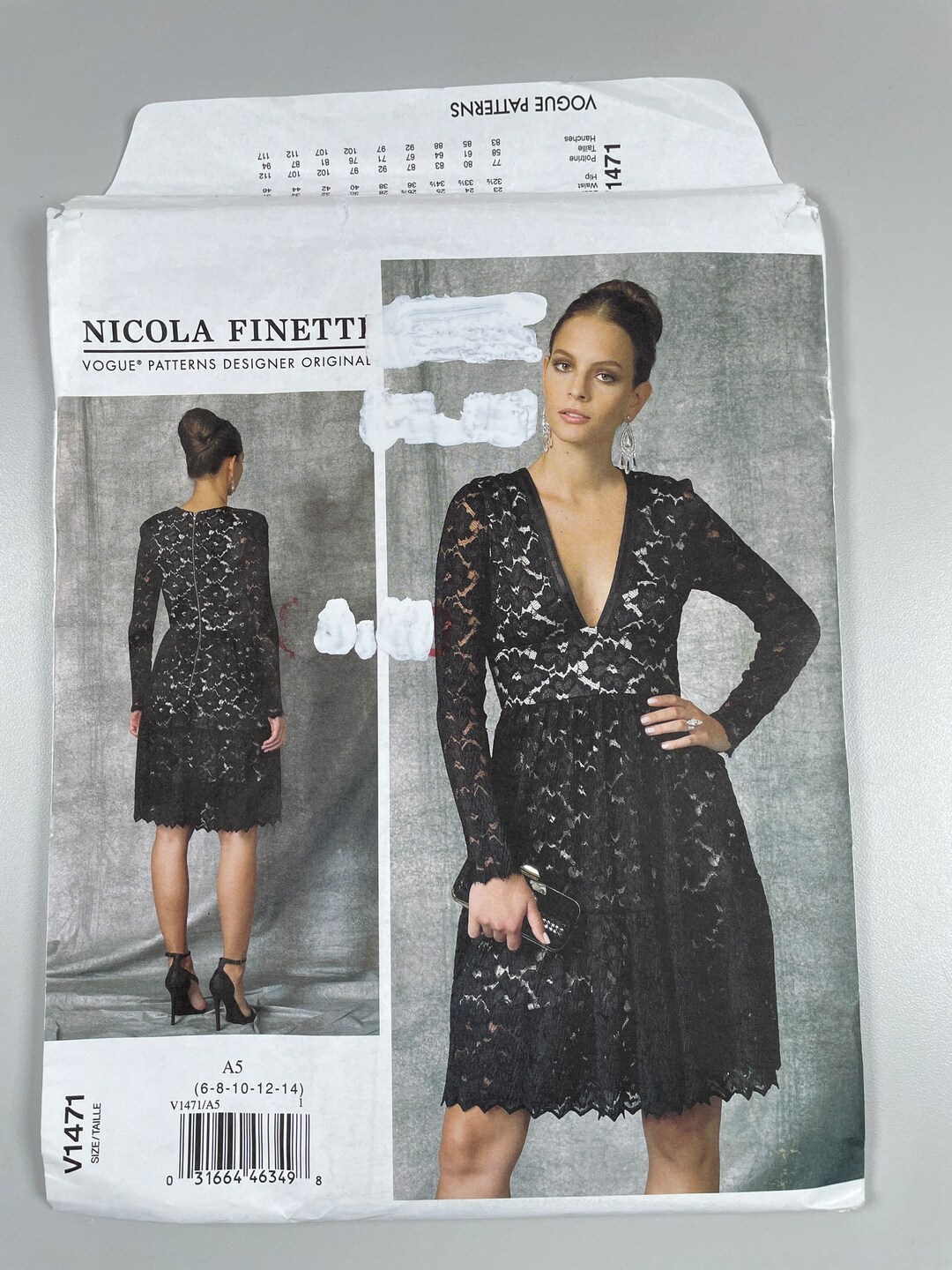 Vogue V1471 FF 1471 Average Sew Misses Dress Lined Cut on Crosswise ...