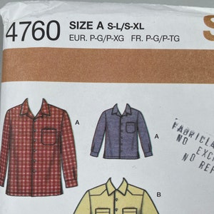 Simplicity 4760 FF Uncut Boys and Mens Pants and Shirt. Chest Size 22 ...