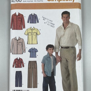 Simplicity 4760 FF Uncut Boys and Mens Pants and Shirt. Chest Size 22 ...