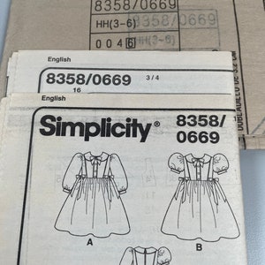 Simplicity 8358 FF Uncut Daisy Kingdom Size 3,4,5,6 Chest 22”-25”bonus ...