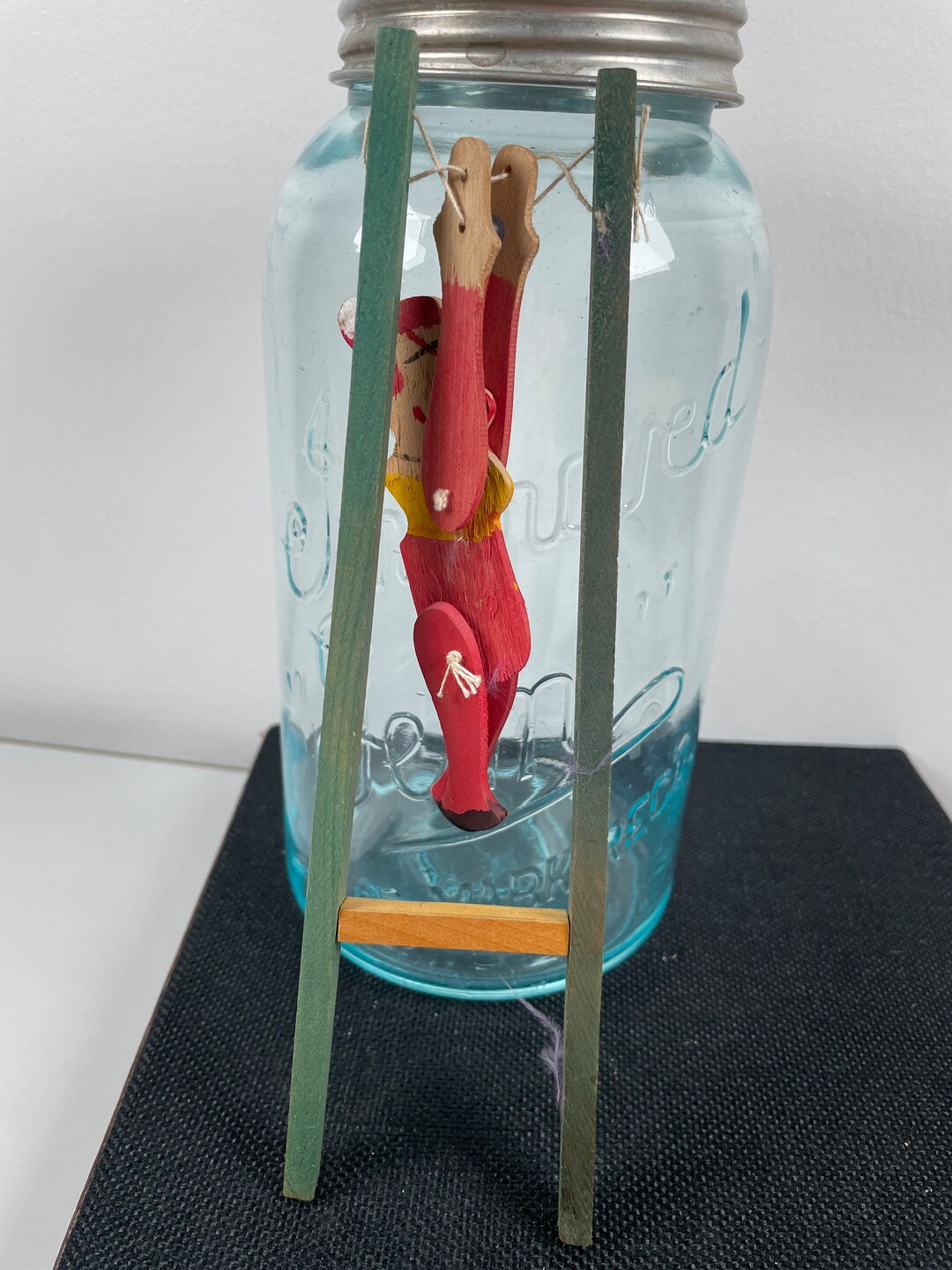 Vintage Wood Toy Acrobat Clown Hi Wire Flyer. Made in Japan. Wooden ...