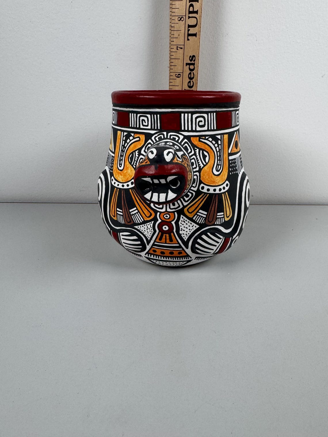 Vintage Nicaragua Signed Lizard Head Pottery Planter Vase Vessel. 5.5 ...