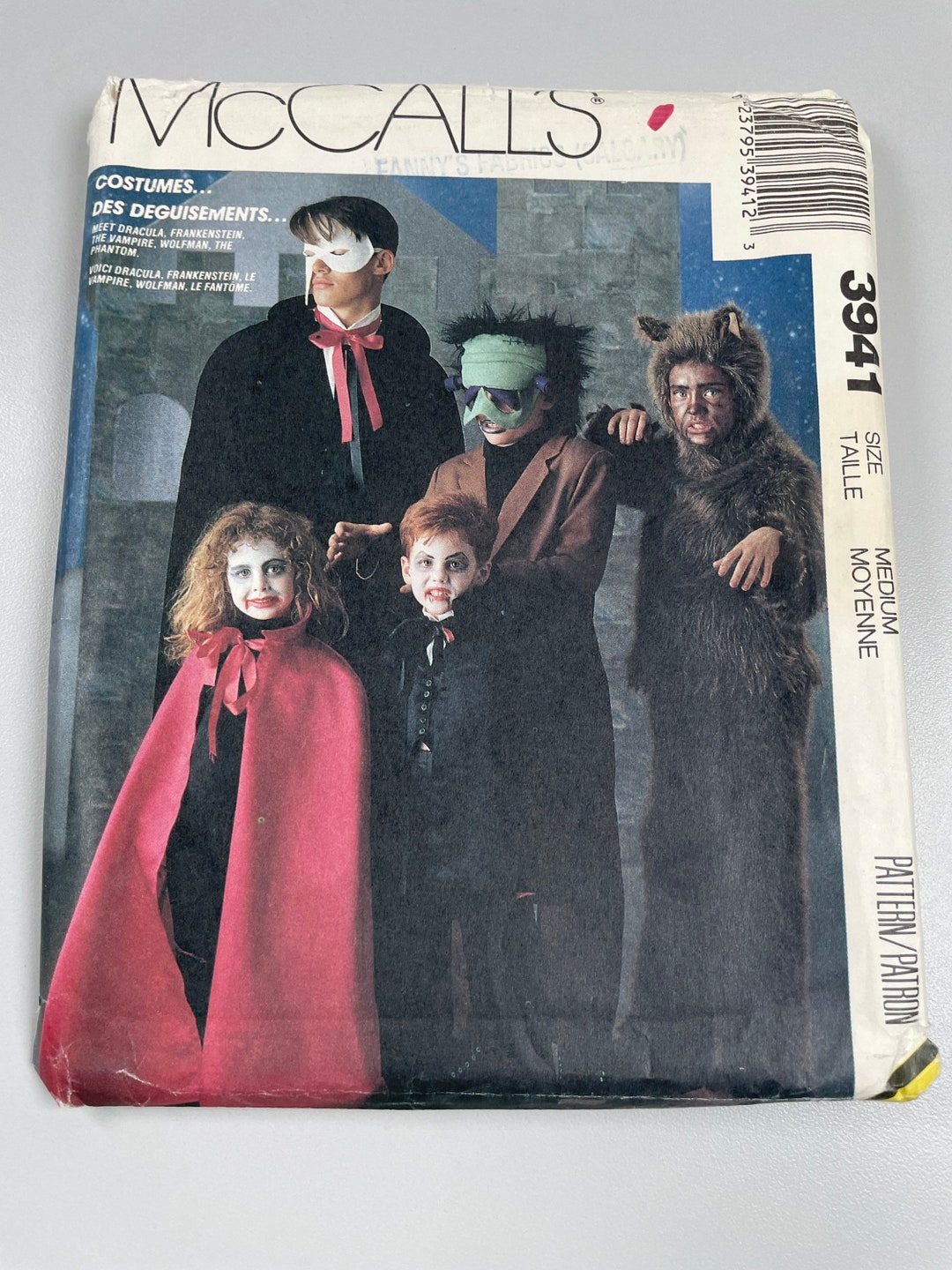 Mccall’s 3941 FF Uncut Sizes. Adult Medium Chest Sizes 36-38” Costumes ...