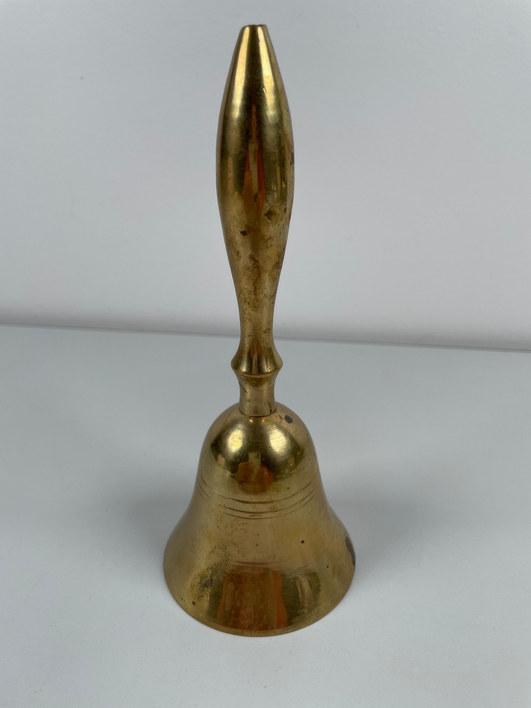 Vintage Brass Bell 7” X 2 3/4” W Nice Sounding. Nice Patina. Nice Hand ...