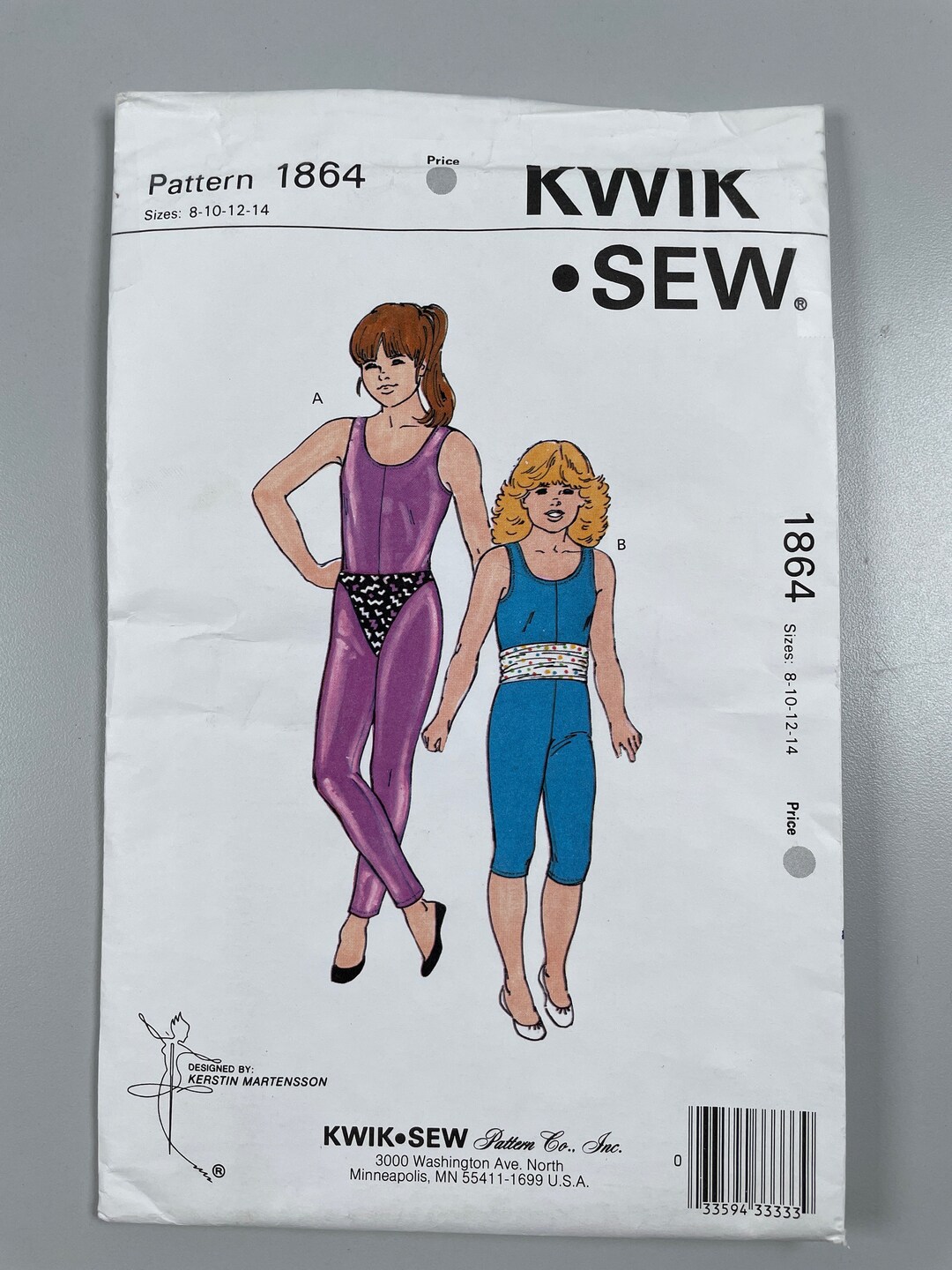 Kwik Sew 1864 Girls Unitard Trunks and Tube Cut Sizes 8-12 Designed for ...