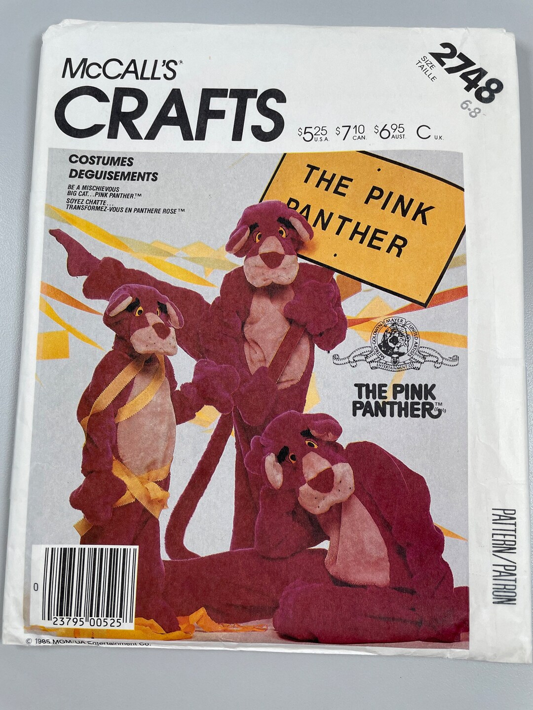Mccall's 2748 FF the Pink Panther Size 6-8 Chest 25-27” Kids Boys Girls ...