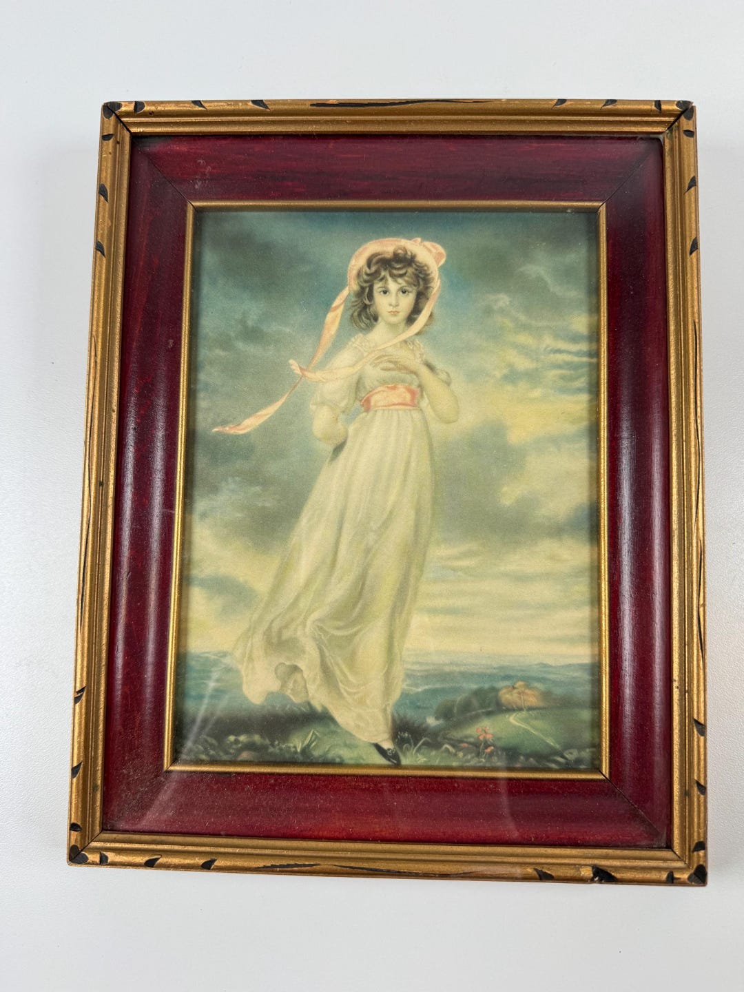 Vintage "pinkie" Print – Rob-craft Winnipeg Gold Ornate Frame - Etsy