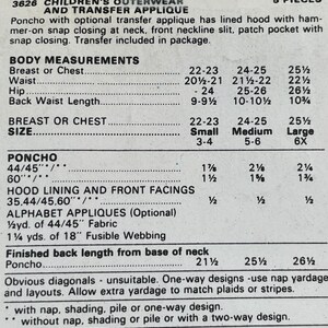 Butterick 3626 FF Uncut Children Outerwear and Transfer Appliqué ...