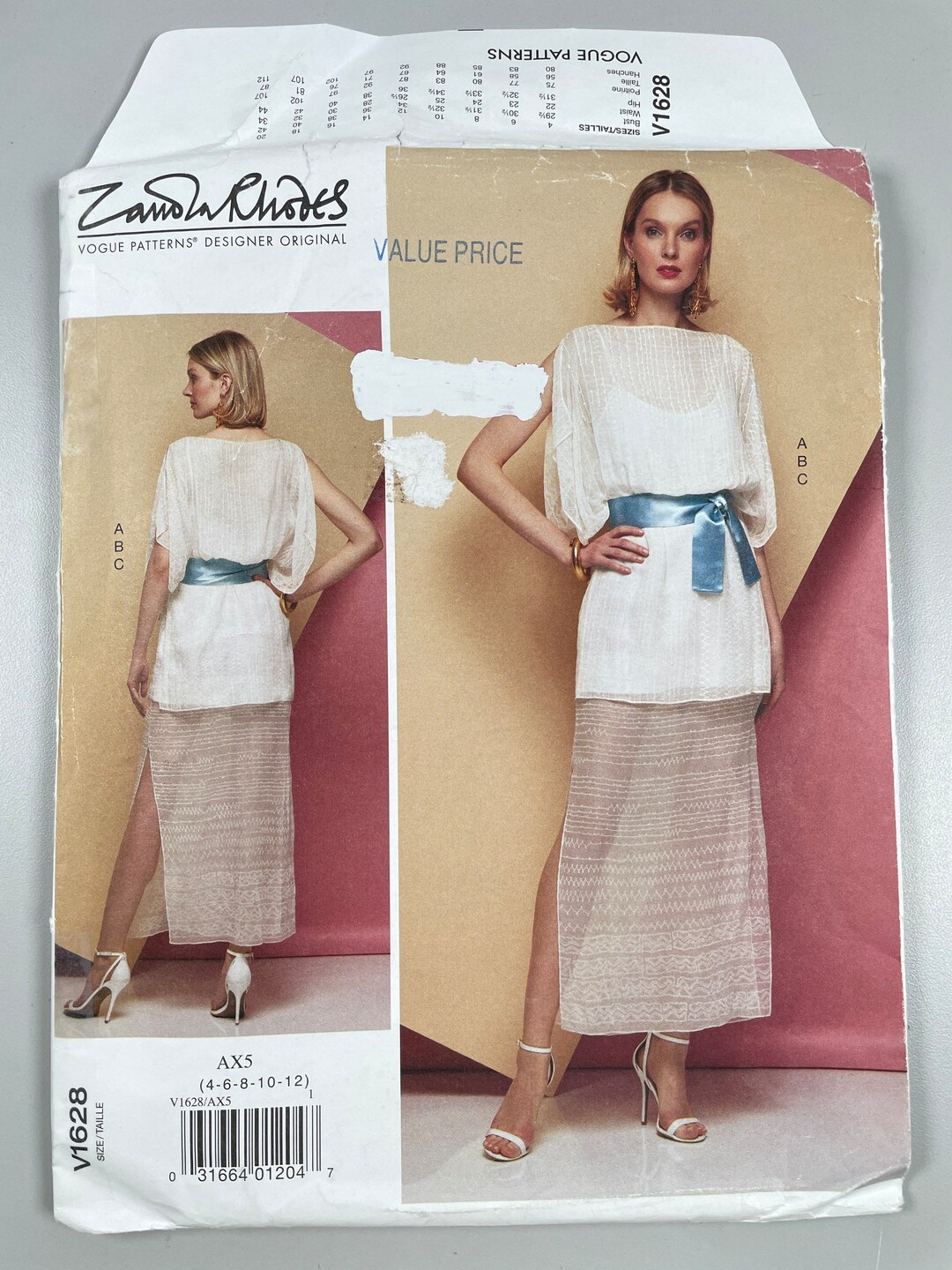 Vogue V1628 FF Average Sew Uncut. Special Occasion Dress and Sash ...