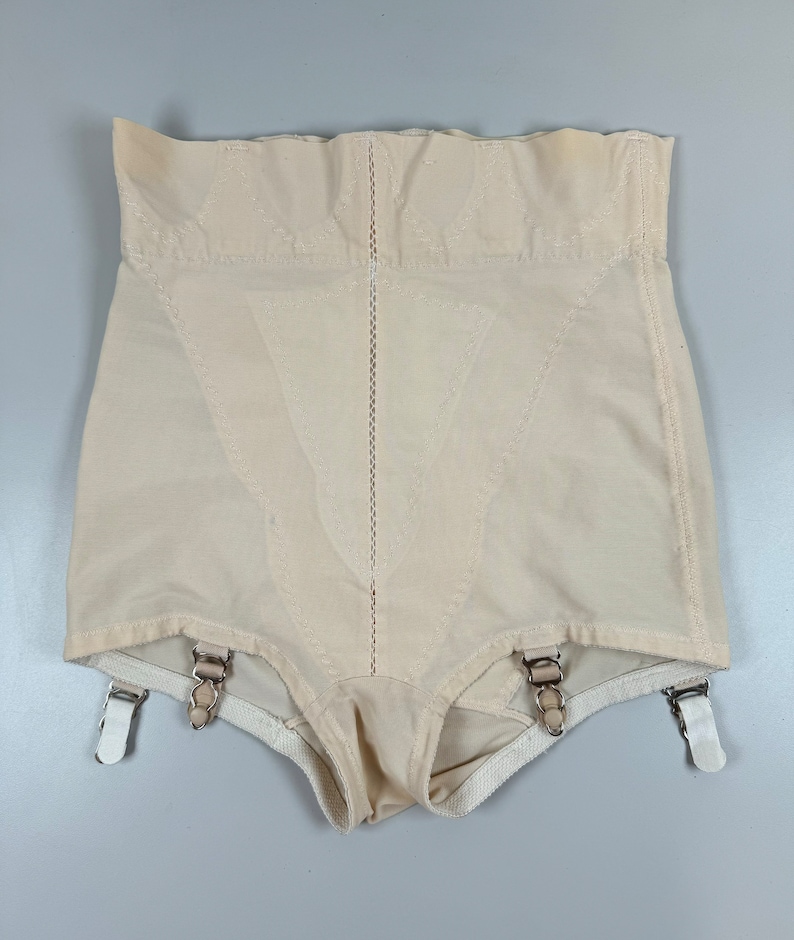 Vintage Girdle Beige Garter Panties High Waist Lingerie Pin up Size ...