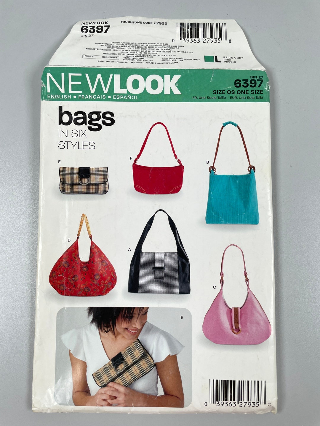 Simplicity 6397 FF Uncut Average Sew Six Styles Bags New Look. See ...