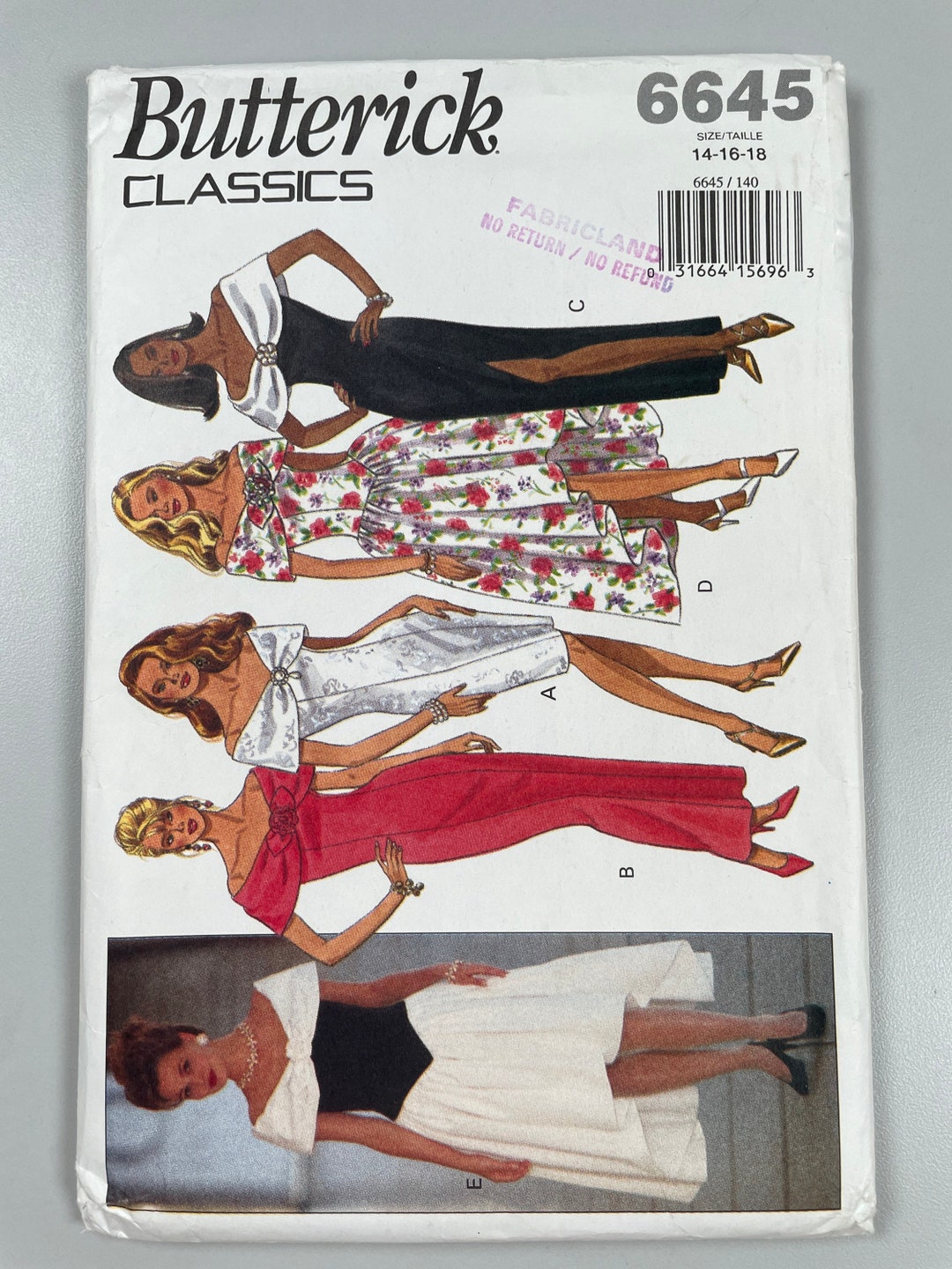 Butterick 6645 Uncut FF Classics Misses Dress Sleeveless Dress Easy ...