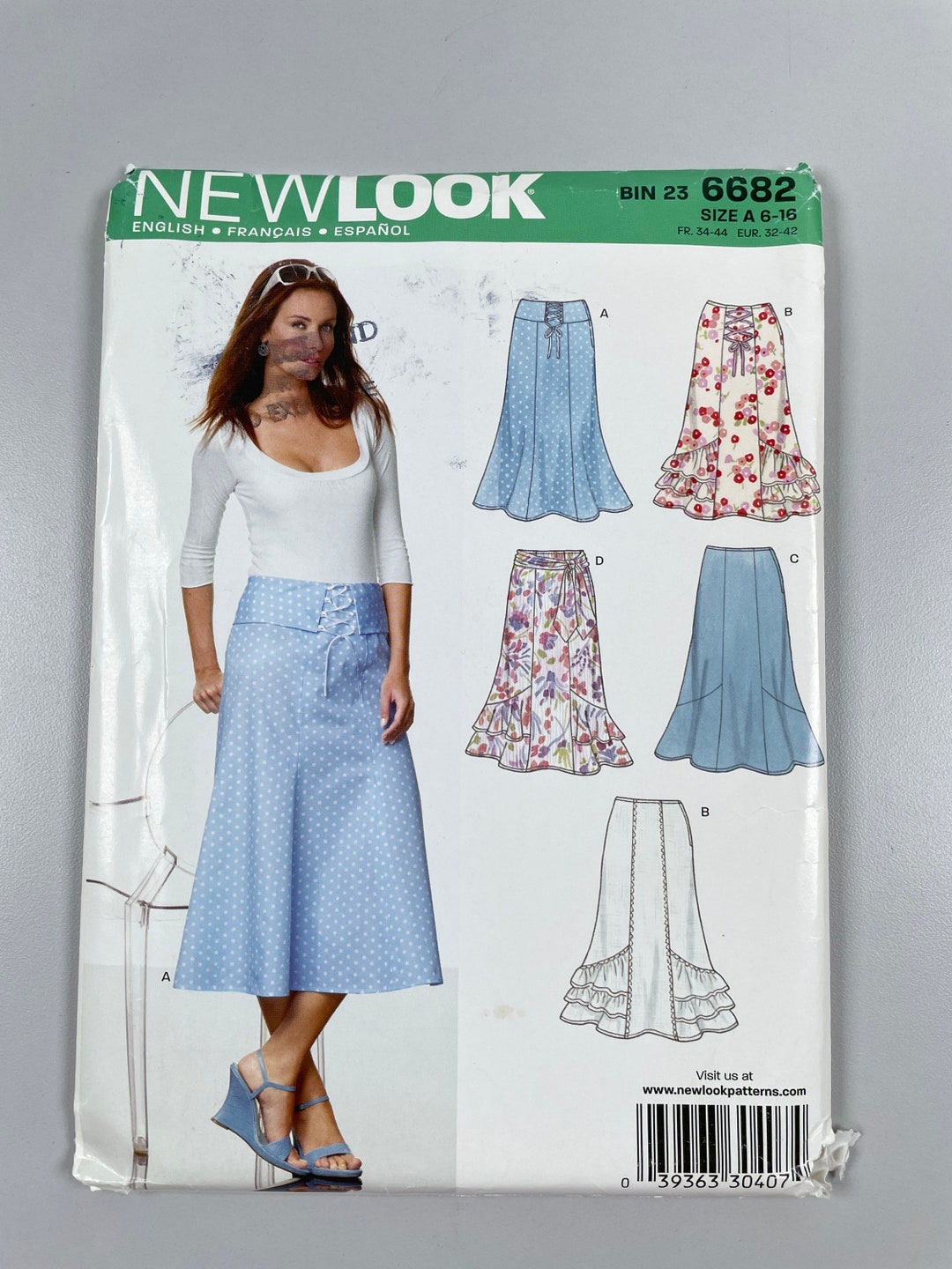 New Look 6682 FF Uncut New Look 6682 Misses Skirt Patterns Size 6-16 ...