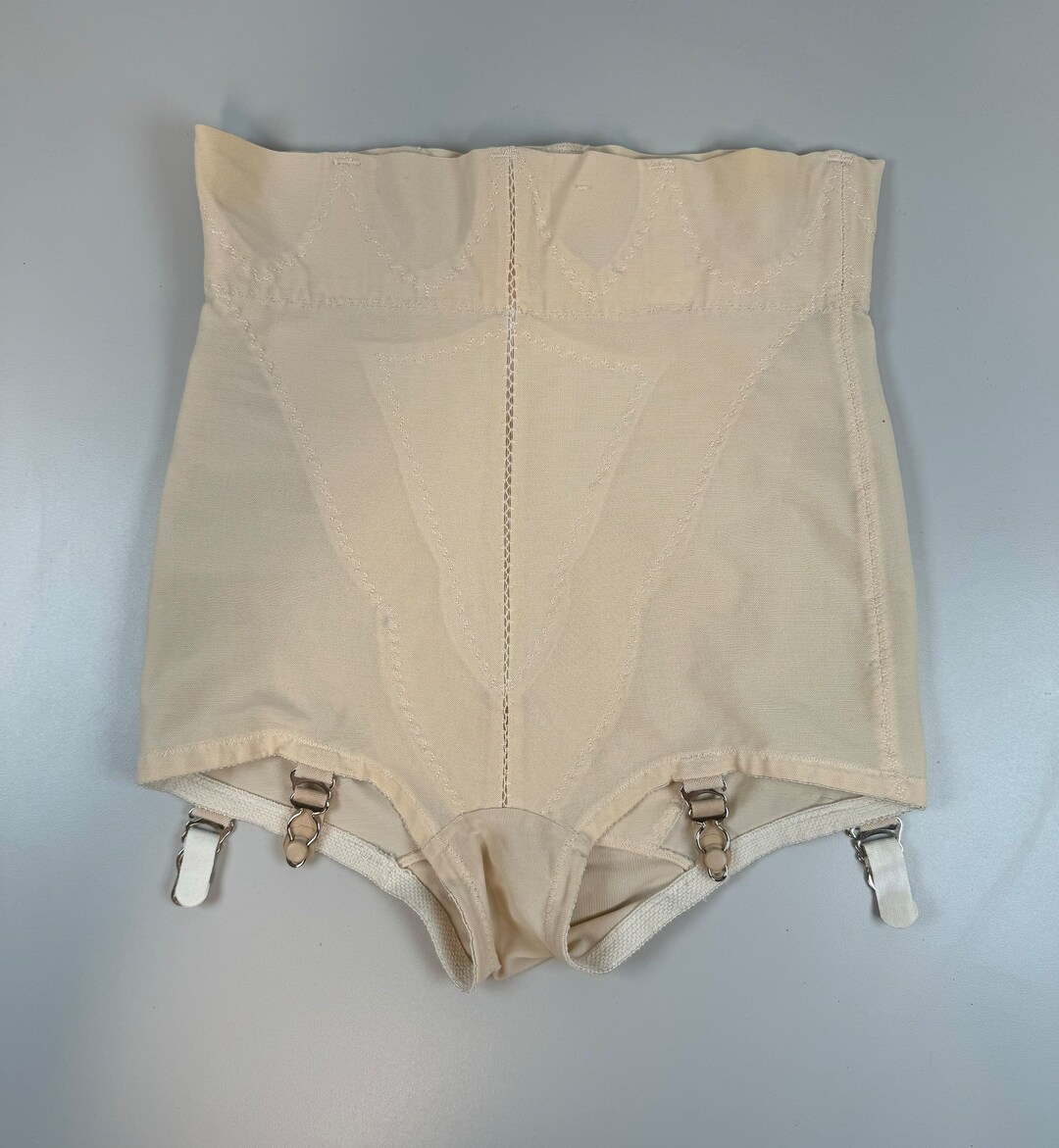 Vintage Girdle Beige Garter Panties High Waist Lingerie Pin up Size ...