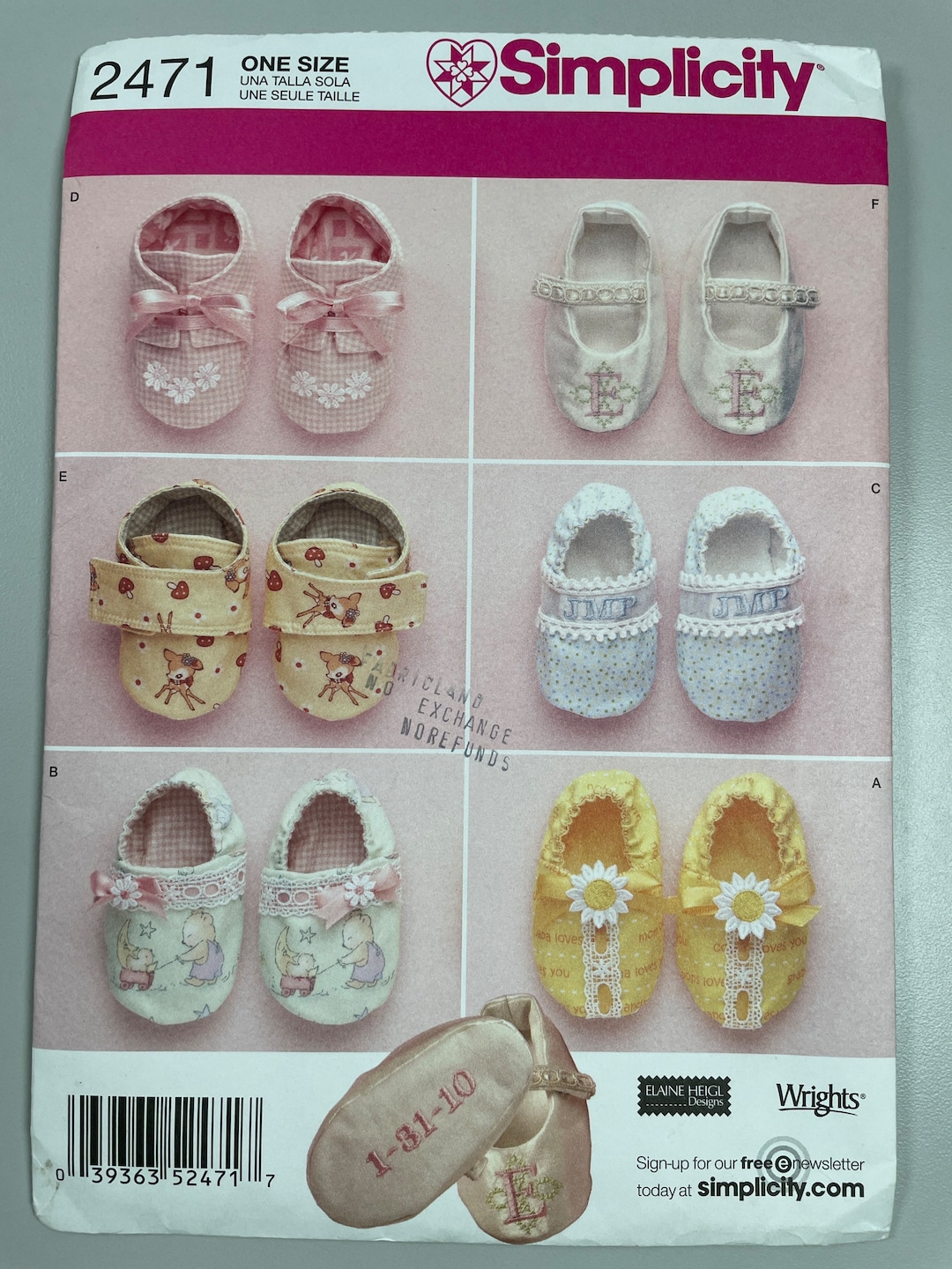 Simplicity 2471 FF Uncut Baby Shoes. for Dress up and Playing. Many ...