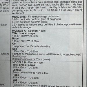 Mccall’s 6418FF Uncut Pouch Pals. Gunny Sax Stuffy Critters Cow, Pig or ...