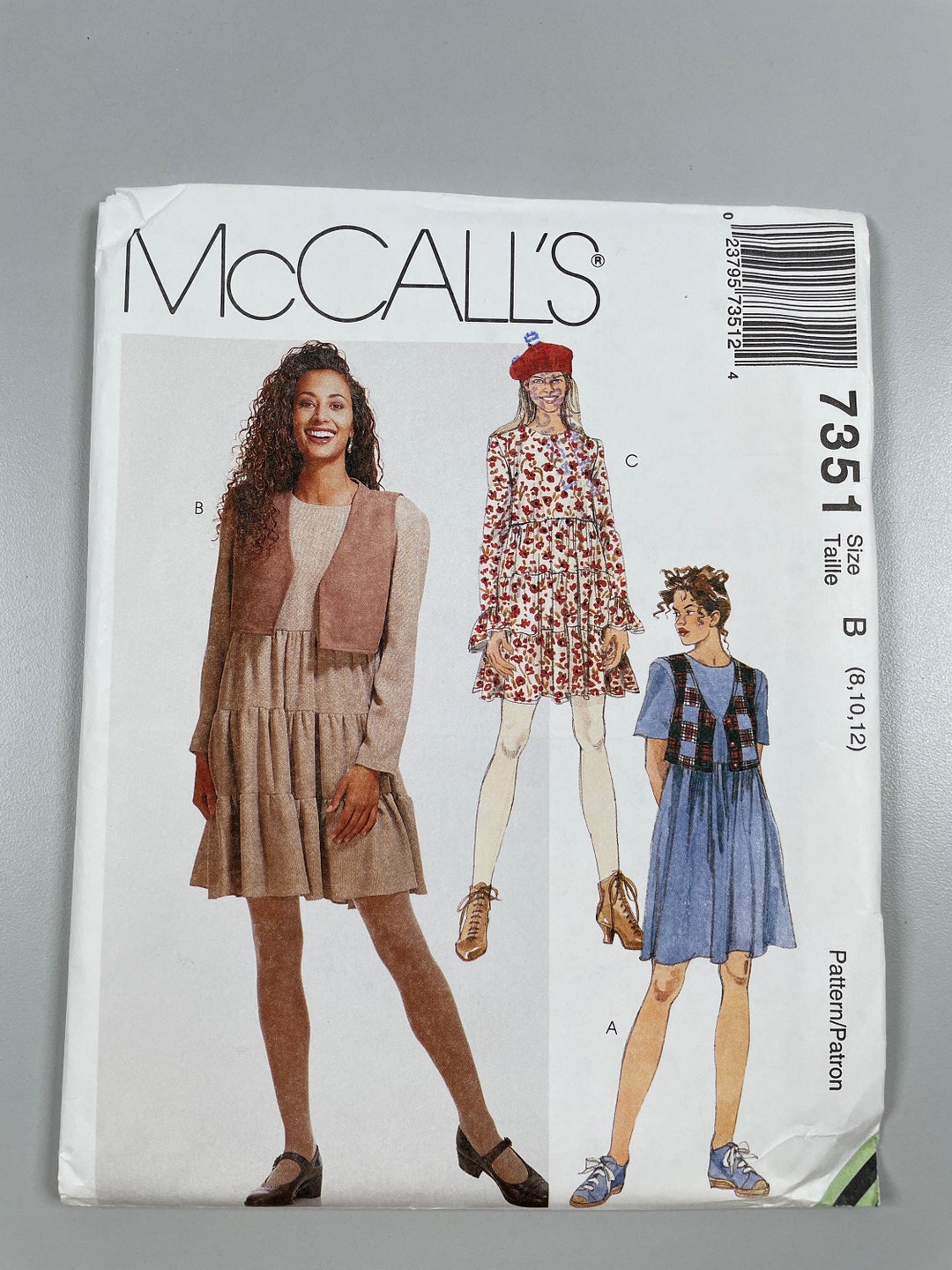 Mccall's 7351 FF Uncut Misses Dresses and Lined Vest Pullover Dress ...