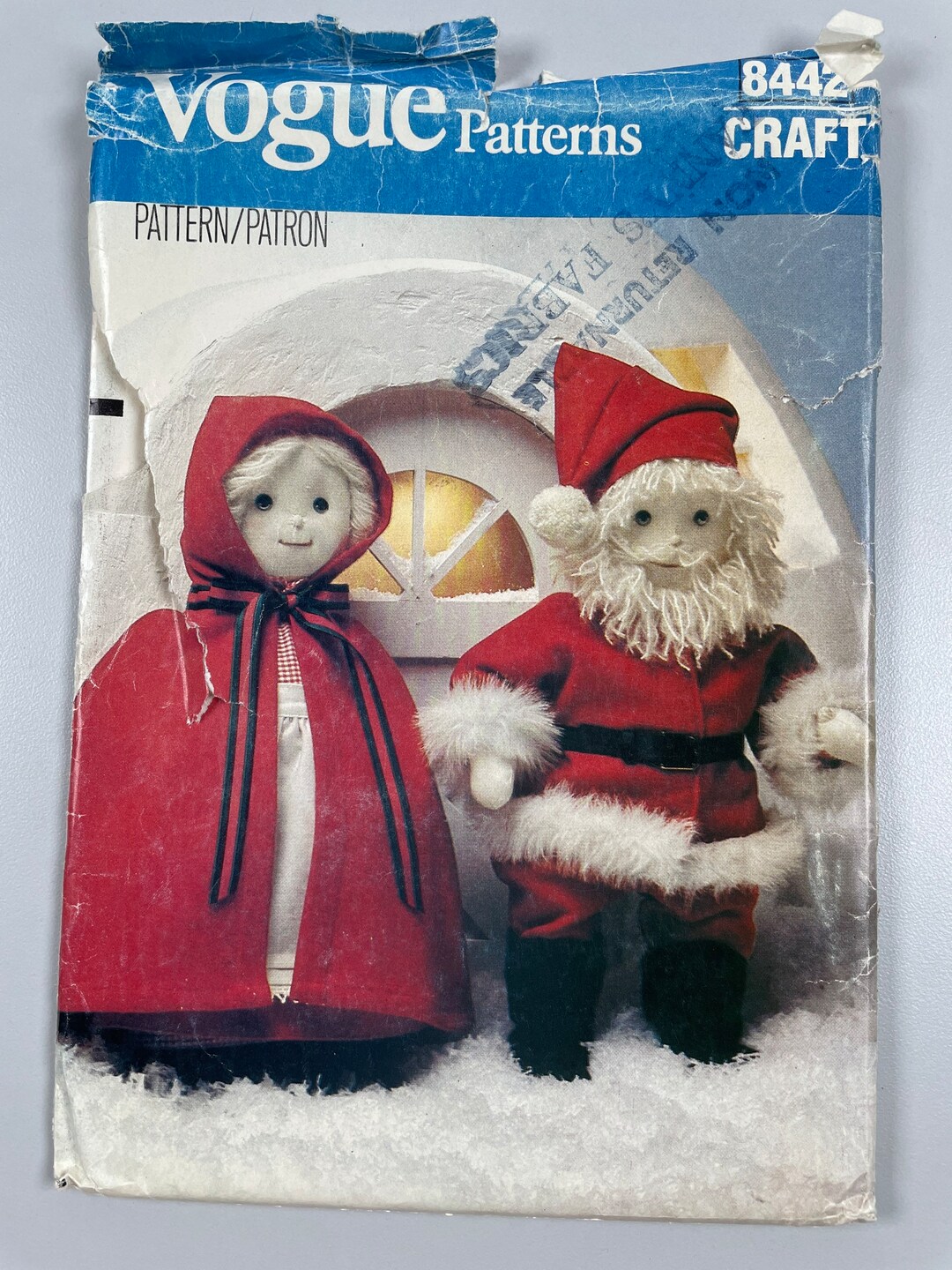 Vogue 8442 Vogue 540 FF Uncut Mr. and Mrs. Santa Dolls One Size 17 ...