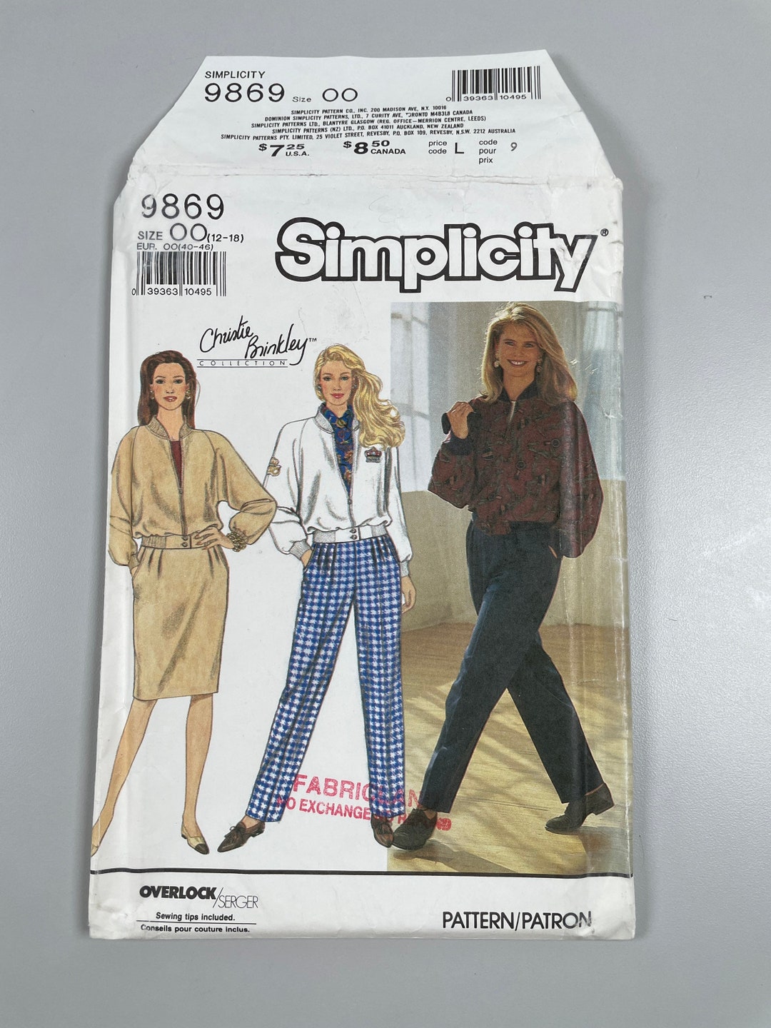 Simplicity 9869 FF Uncut Christie Brinkley Pants Skirt and Jacket or ...