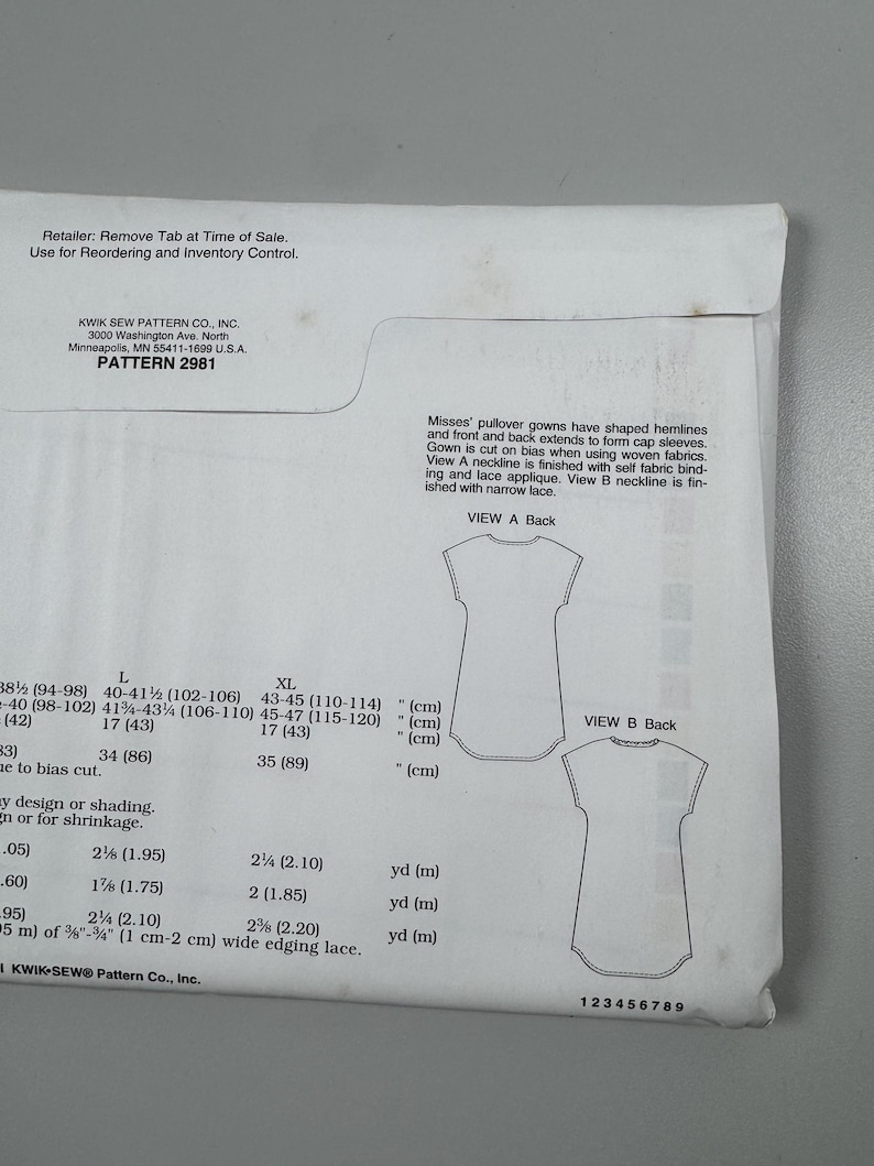 Kwik Sew 2981: Misses Gown Sewing Pattern (XS-XL, Uncut FF, 2001) - Etsy