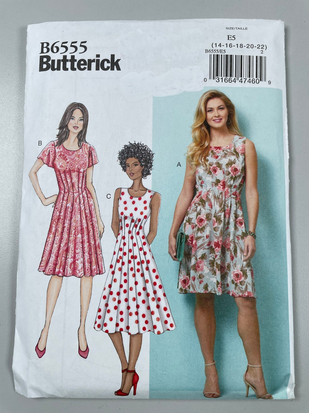 Butterick B6555 FF Uncut Average Sew Dress Has Front and Back Tucks ...