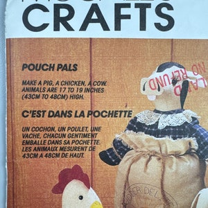 Mccall’s 6418FF Uncut Pouch Pals. Gunny Sax Stuffy Critters Cow, Pig or ...