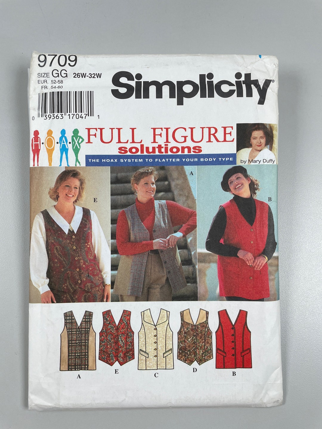 Simplicity 9709 FF Uncut Sizes Mary Duffy Full Figure Solutions. Set of ...