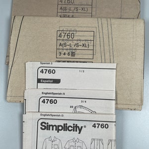 Simplicity 4760 FF Uncut Boys and Mens Pants and Shirt. Chest Size 22 ...