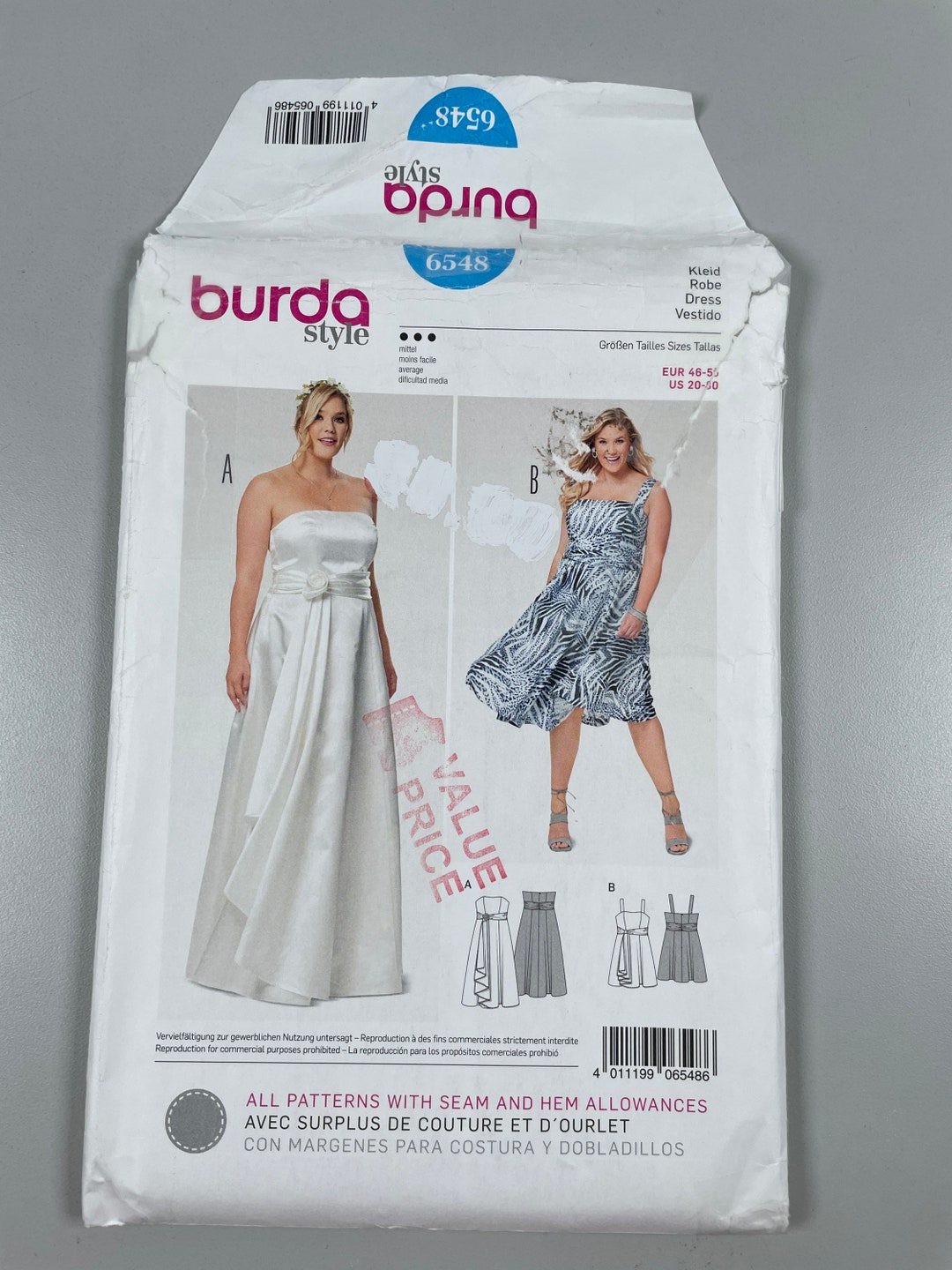 Burda 6548 FF Uncut Formal Special Occasions Dresses. Cocktail - Etsy