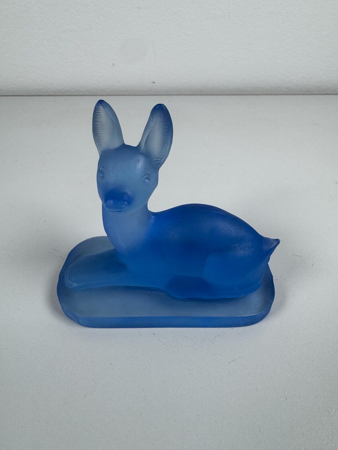 Blue Crystal Fawn Figurine: Art Glass Deer Sculpture - Etsy