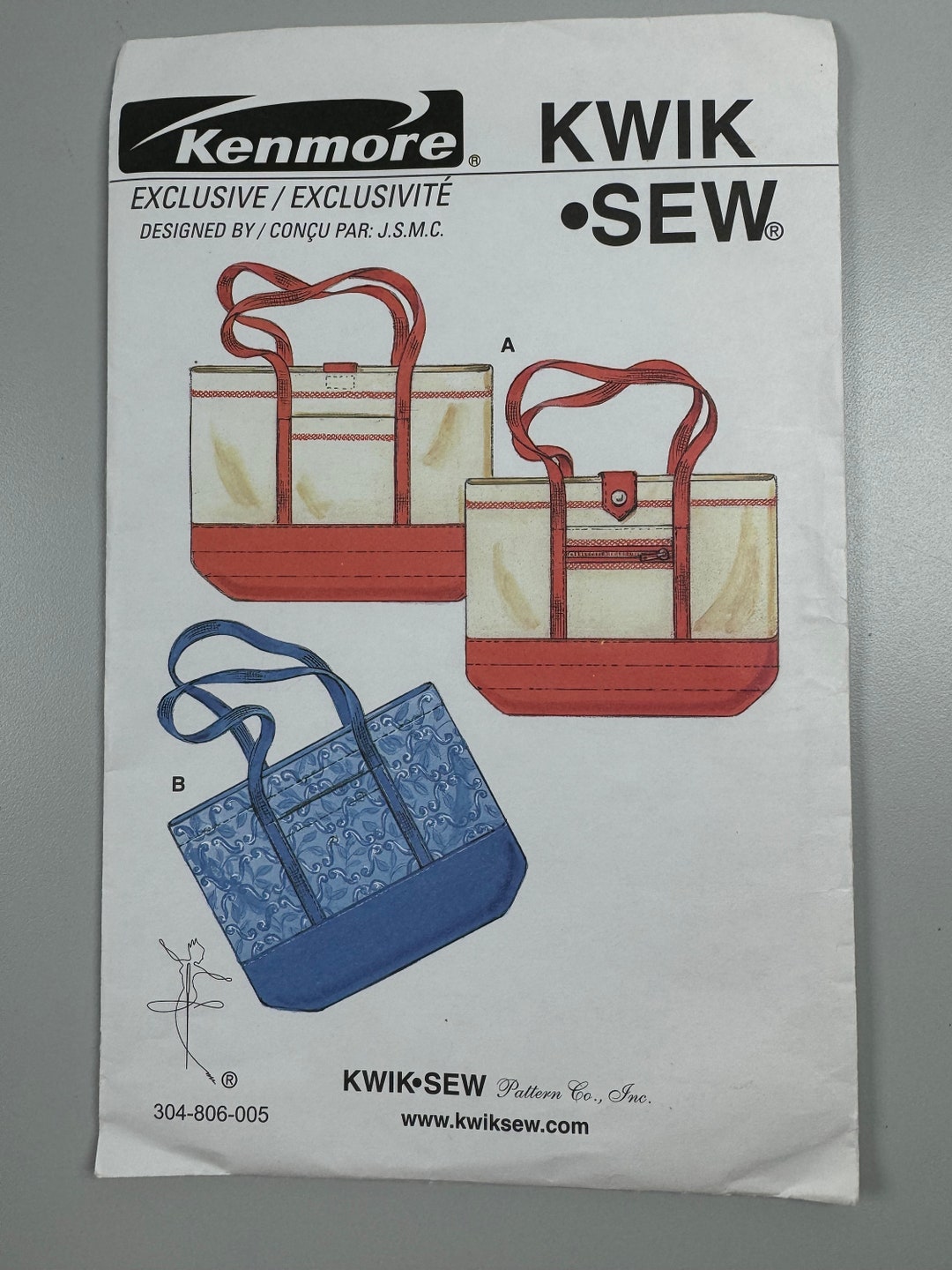 Kwik Sew Kenmore Tote Bag Pattern Designed for Medium to Heavy Weight ...