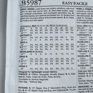 Butterick B5987 FF Uncut East Sew Formal Lined Dress Has Bodice ...