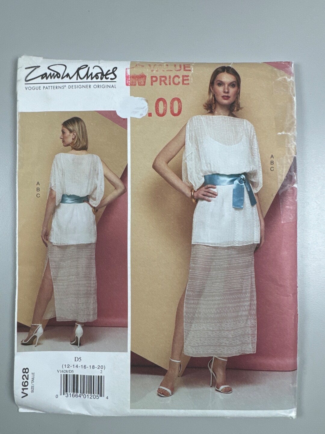 Vogue V1628 FF Uncut Special Occasion, Dress, Slip and Sash Average Sew ...
