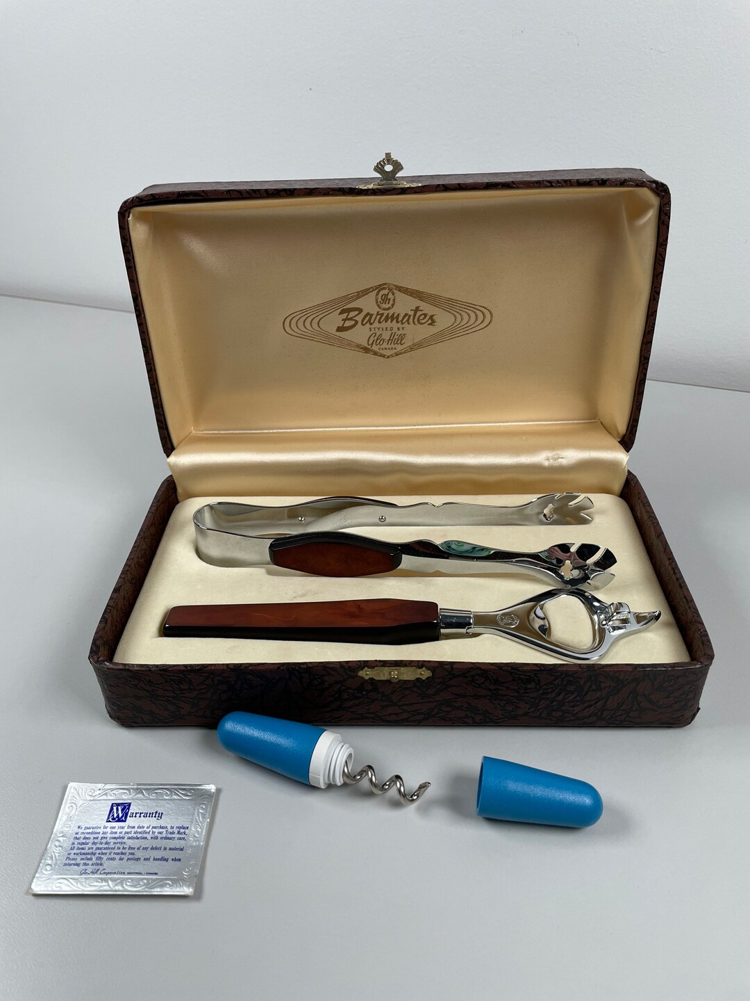 Retro Glo Hill Barmates Bar Tools Set of 2 Plus Portable Cord Screw All ...
