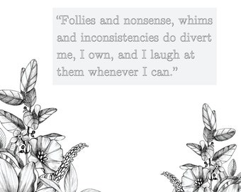 Printable Jane Austen Coloring - Etsy