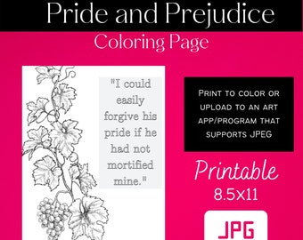 Pride and Prejudice Pages Printable - Etsy