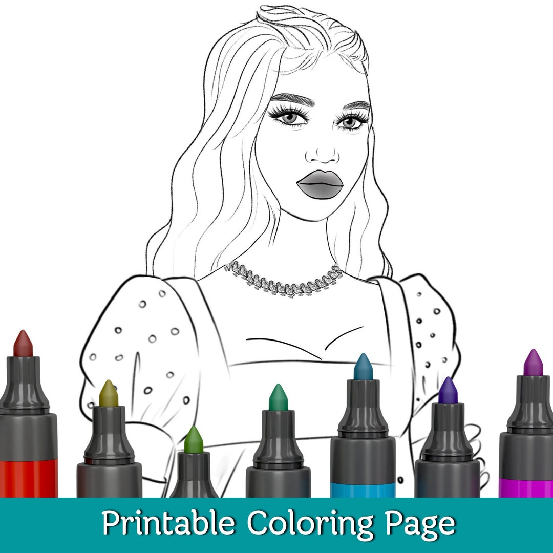 Adult Coloring Pages Printable Jane Austen Coloring - Etsy
