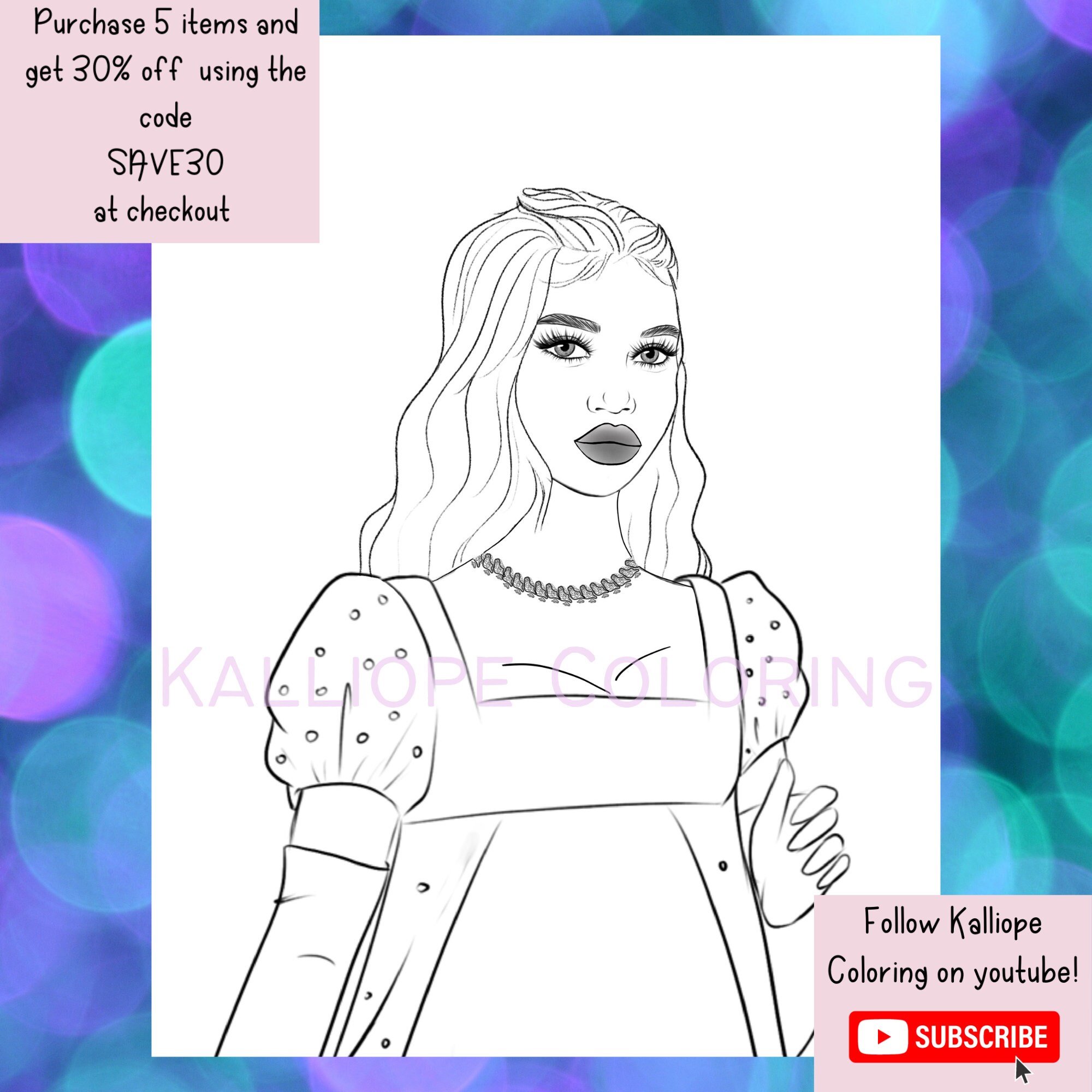 Adult Coloring Pages Printable Jane Austen Coloring - Etsy