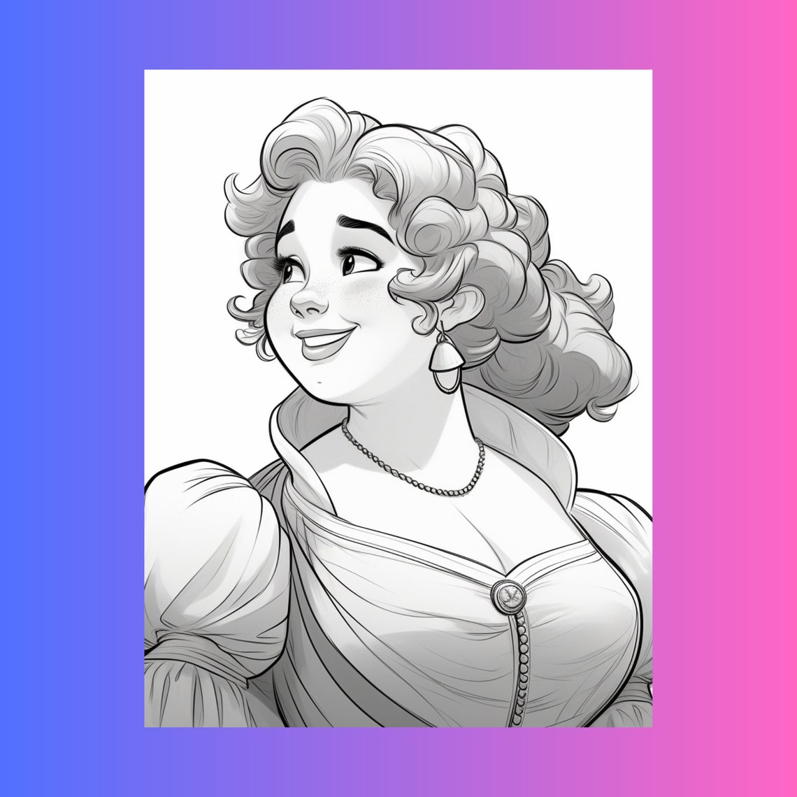 Printable Adult Coloring Page Beautiful Woman Portrait Coloring Page ...