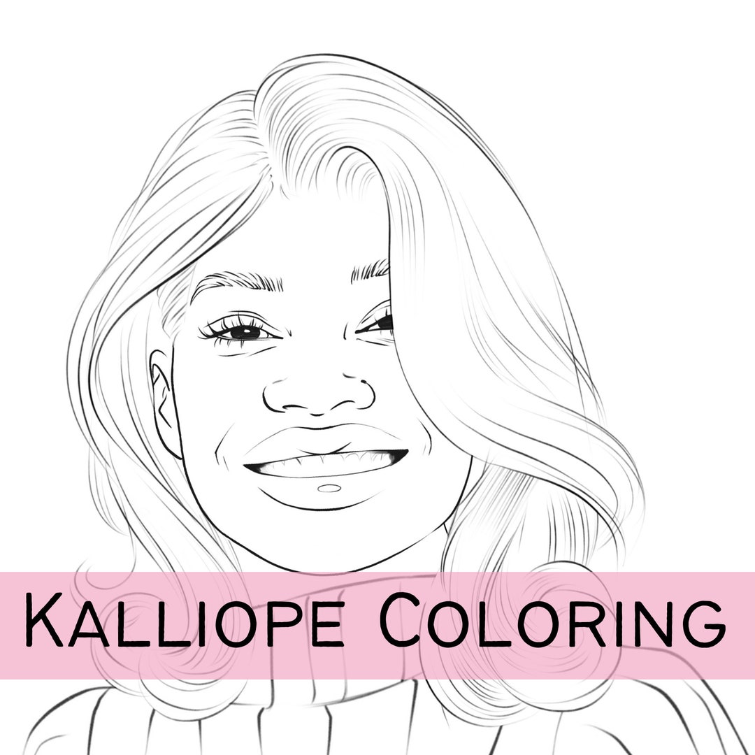 Adult Coloring Pages Printable, Line Art Portrait for Coloring, Easy ...