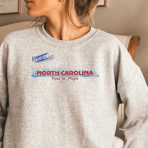 North Carolina License Plate Sweatshirt, Geeky Tarheel Crewneck, Retro ...
