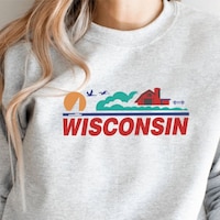 Wisconsin Map Sweatshirt: State Pride Souvenir Gift - Etsy