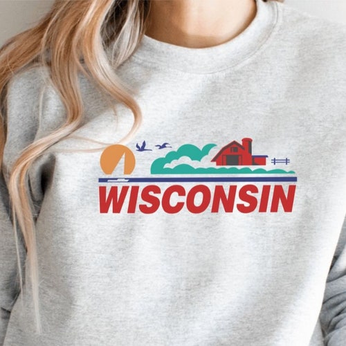 Wisconsin License Plate Sweatshirt Geeky Wisco Crewneck - Etsy