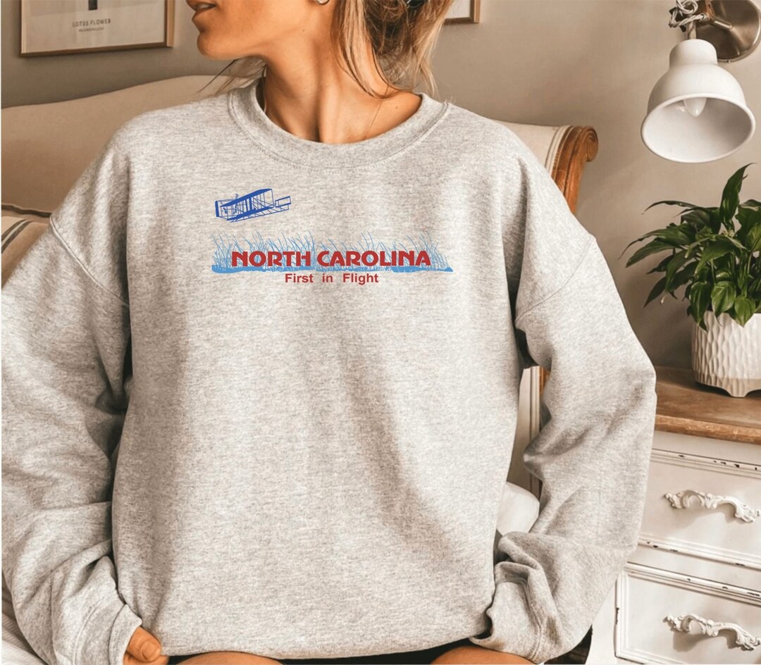North Carolina License Plate Sweatshirt, Geeky Tarheel Crewneck, Retro ...