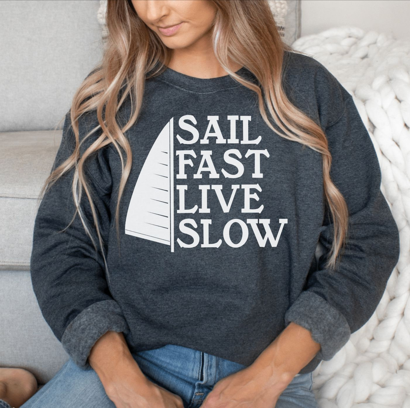 Sail Fast Live Slow Sweatshirt, Sailing Crewneck, Gift for Sailor - Etsy
