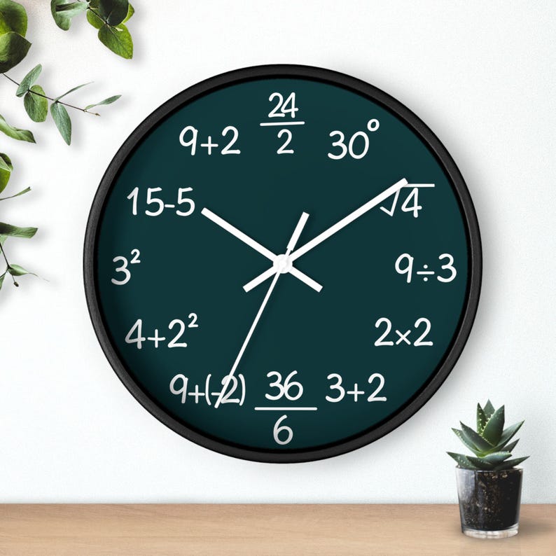 Math Equation Wall Clock, Gift for Math Teachers, Math Wall Decor - Etsy