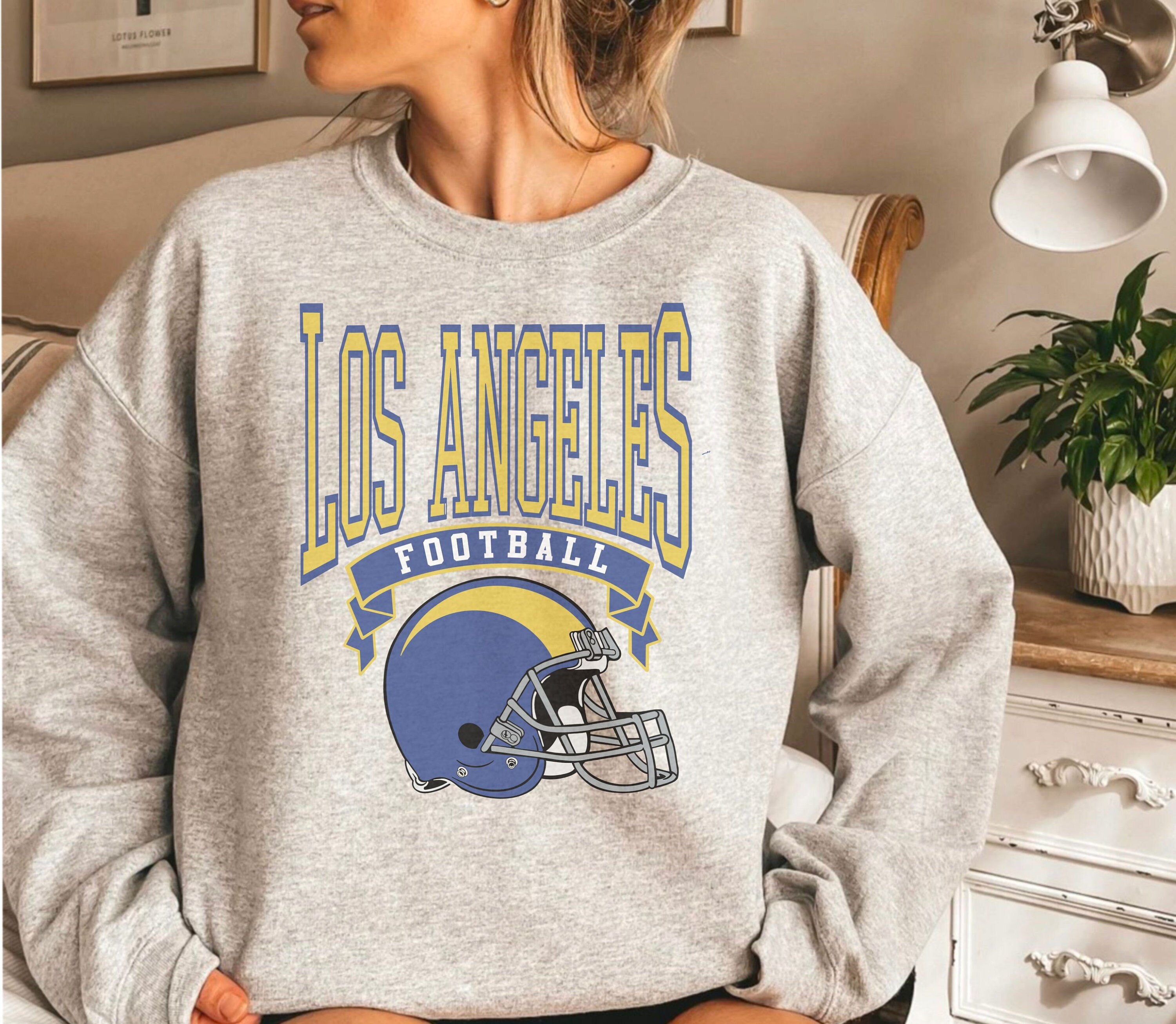 Los Angeles Football Crewneck, Vintage Sweatshirt, Game Day Pullover ...