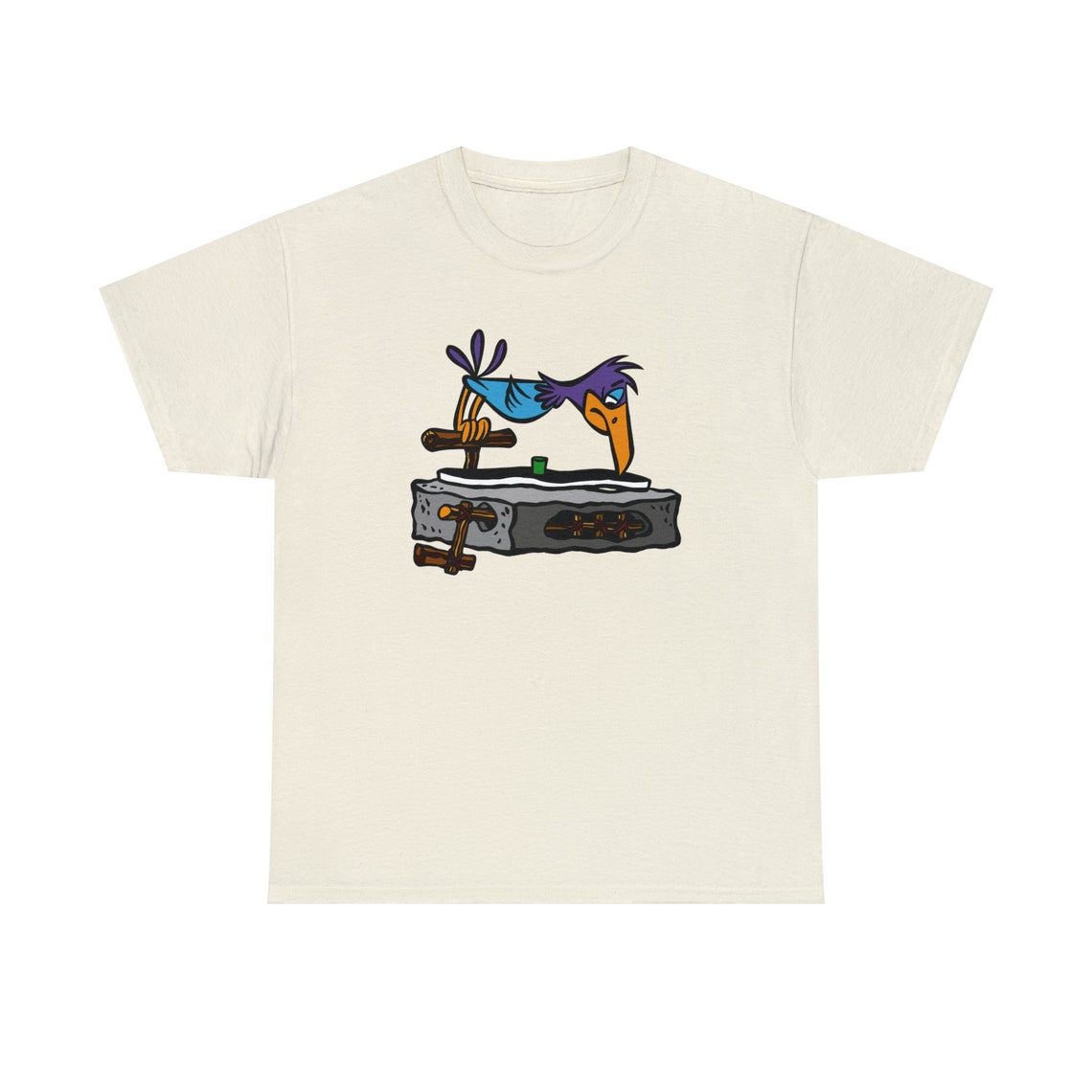 Flintstones Graphic Tee, Flintstones Record Player Bird, Funny Old TV ...