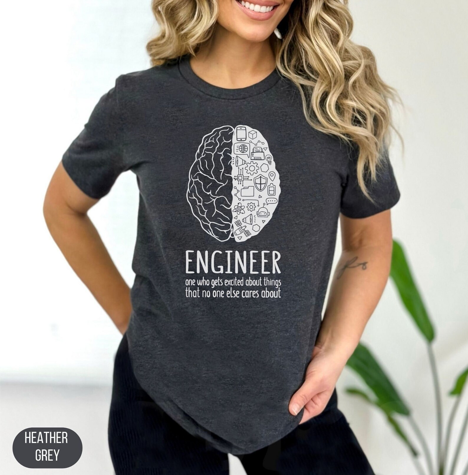 Engineer Brain Graphic Tee, Funny Engineer Bella Canvas Shirt, Gift for ...
