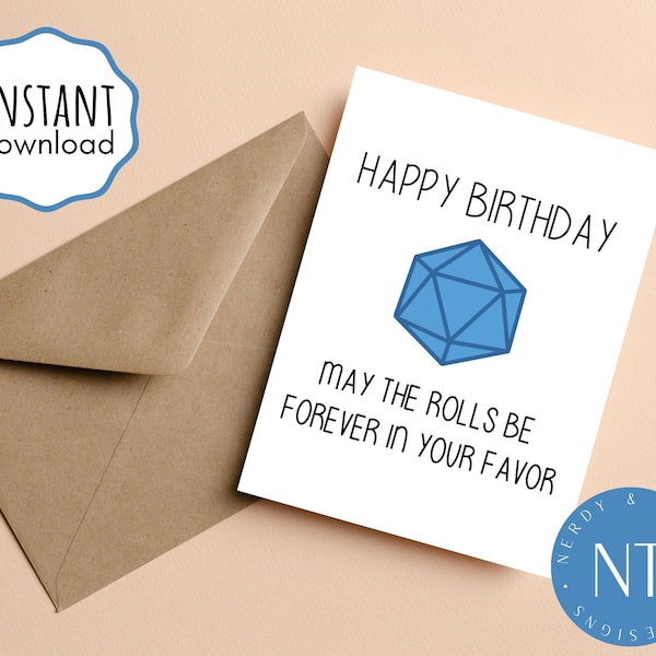 Happy Birthday Dungeons and Dragons Printable Birthday Card - Etsy Israel